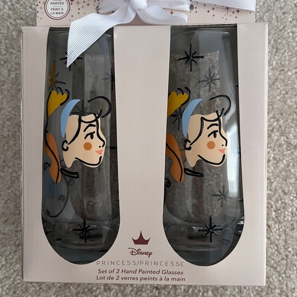 Disney | Dining | Disney Princess Hand Painted Glasses Set | Poshmark